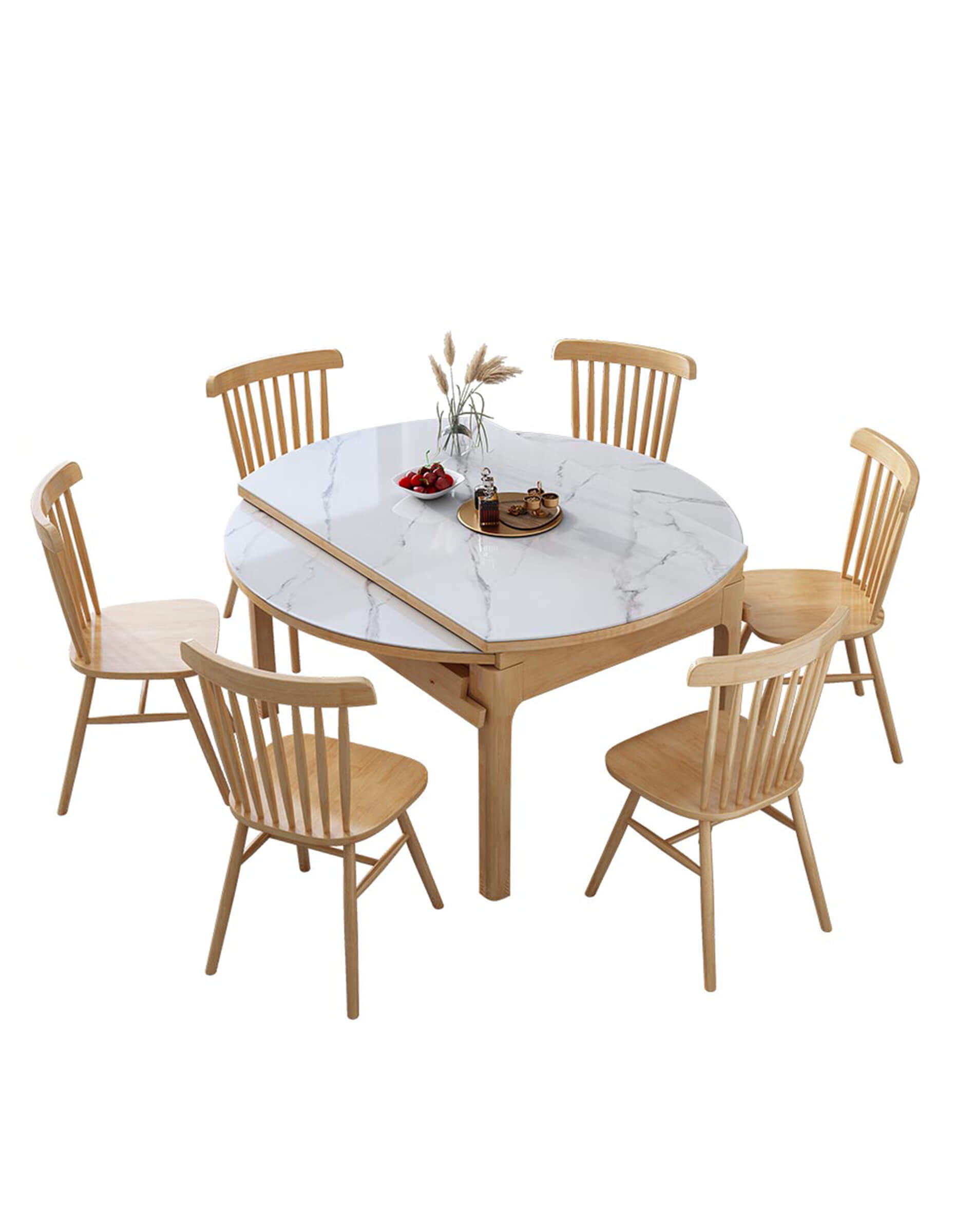 Camila Round retractable table (1 table, 4 chairs) — 好傢俬 HoHomeHK
